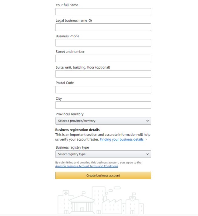 Steps to register for Amazon Business