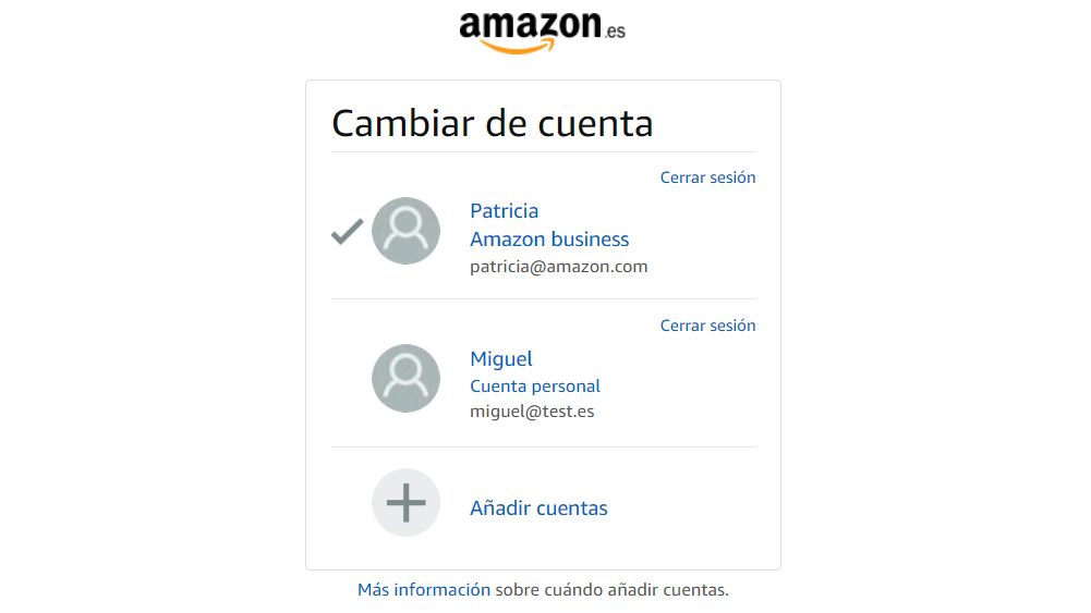 Cambio de cuenta - Gestión de cuentas de Amazon | Amazon Business